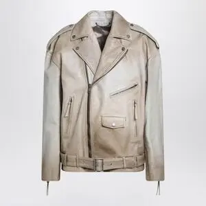 GOLDEN GOOSE Beige Leather Phoebe Jacket - Cream