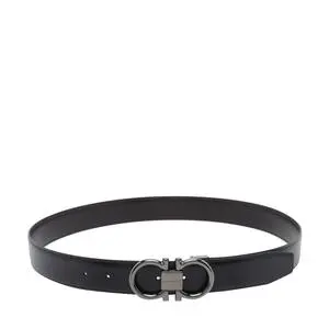 FERRAGAMO Double Adjustable Gancini Belt - Black