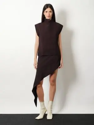 Alaïa Asymmetric Paper And Viscose Skirt - Multicolor