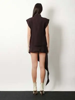 Alaïa Asymmetric Paper And Viscose Skirt - Multicolor