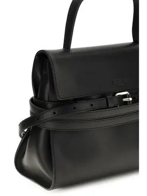 Moschino Buckle Shoulder Bag - Black