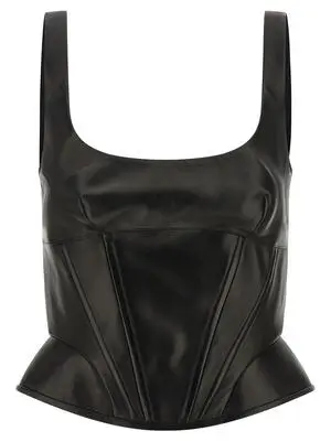 ERMANO SCERVINO Ermanno Scervino Peplos Leather Top