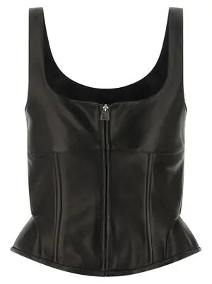 ERMANO SCERVINO Ermanno Scervino Peplos Leather Top