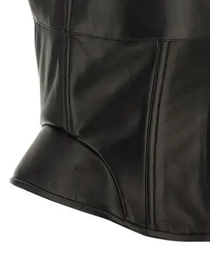 ERMANO SCERVINO Ermanno Scervino Peplos Leather Top