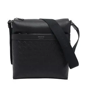 FERRAGAMO Monogram Messenger Bag - Black