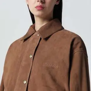 HALFBOY Short Mocha Suede Leather Jacket