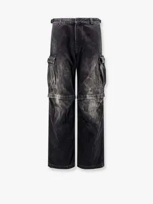 Balenciaga Cargo Denim Trousers - Black