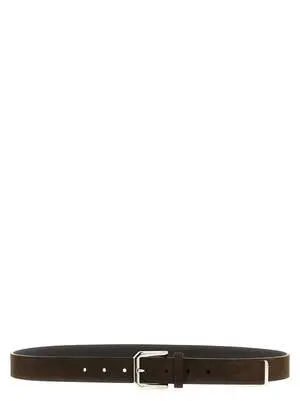 Brunello Cucinelli Inverted Leather Belt - Brown