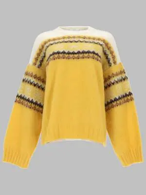 GANNI Alpaca Wool Blend Geometric Knit Sweater