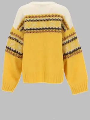 GANNI Alpaca Wool Blend Geometric Knit Sweater