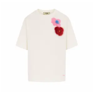 Fendi Sunny Side Flowers Brooches T-shirt - White