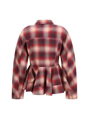 GANNI Peplum Flannel Shirt