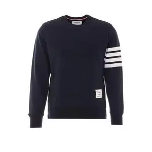 Thom Browne Sweatshirt With Engineered Bar - Blue