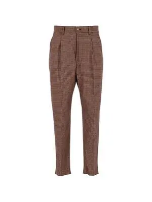 Eleventy Houndstooth Pleated Trousers