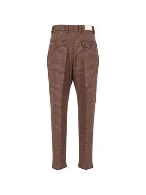 Eleventy Houndstooth Pleated Trousers
