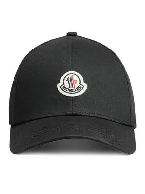 Moncler Cotton Gabardine Baseball Cap - Black