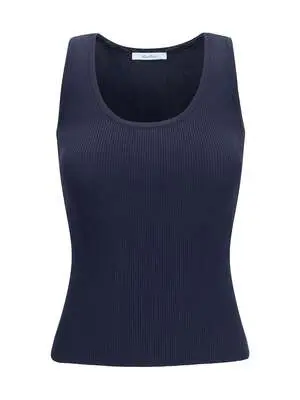 Max Mara Ribbed Jersey Tank Top - Blue