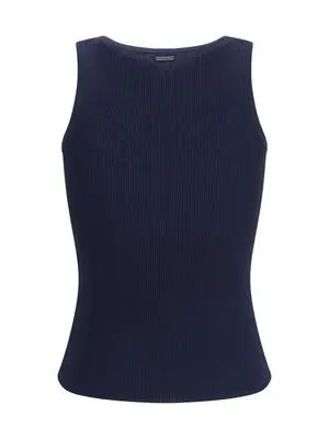 Max Mara Ribbed Jersey Tank Top - Blue
