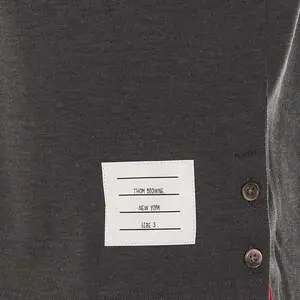 Thom Browne Stripe Logo Piquet Polo