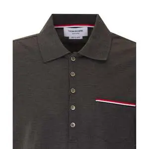 Thom Browne Stripe Logo Piquet Polo