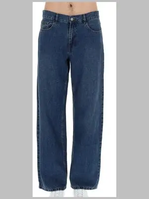 Palm Angels Jeans Curved Logo - Blue
