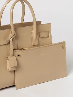 Saint Laurent Sac De Jour Leather Bag - Cream