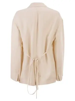 Brunello Cucinelli Viscose Linen Twill Jacket - Cream