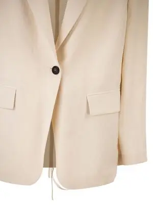 Brunello Cucinelli Viscose Linen Twill Jacket - Cream
