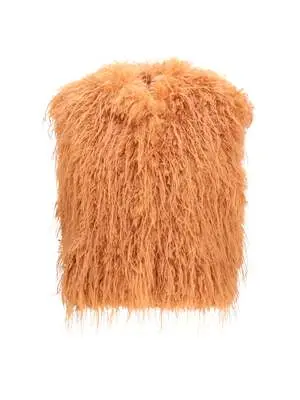 FORTE_FORTE Eco Mongolia Faux Fur Vest - Orange