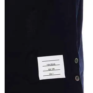 Thom Browne Stripe Logo Piquet Polo