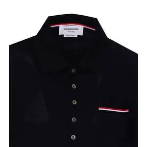 Thom Browne Stripe Logo Piquet Polo