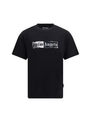 Palm Angels Stamp T-shirt With Logo - Black