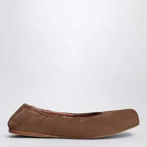 Alaïa Two-tone Ballerina With Square Toe - Brown