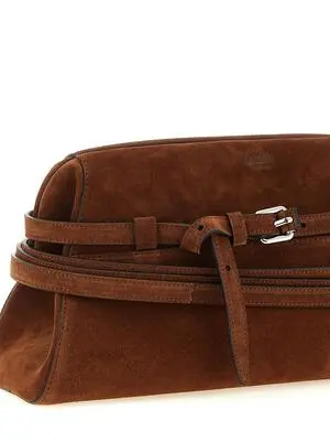 Moschino Tie Me' Suede Clutch