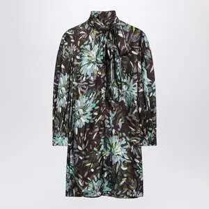 Gucci Printed Silk Twill Dress - Green