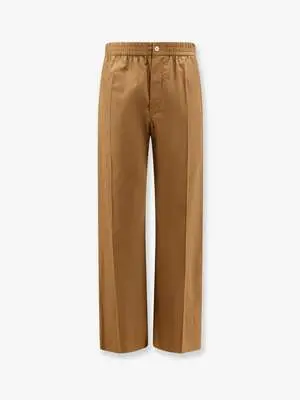 Celine Cotton And Linen Trousers - Brown
