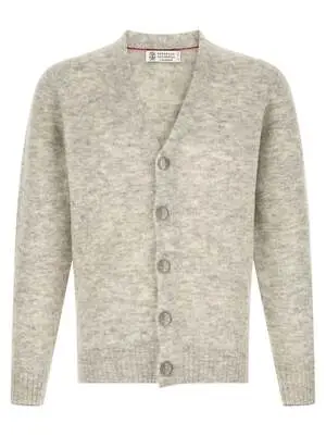 Brunello Cucinelli Cashmere Blend Cardigan - Gray
