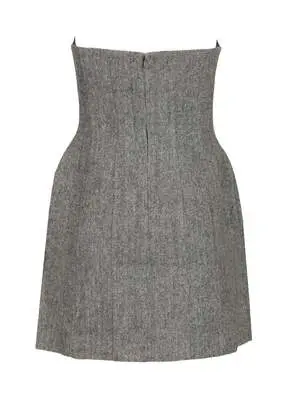 SELF-PORTRAIT Herringbone Wool Mini Dress