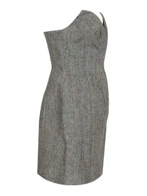 SELF-PORTRAIT Herringbone Wool Mini Dress