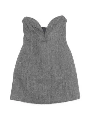 SELF-PORTRAIT Herringbone Wool Mini Dress