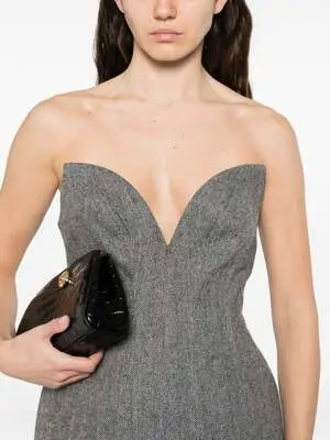 SELF-PORTRAIT Herringbone Wool Mini Dress