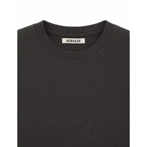 Auralee Brushed Organic Cotton Jersey T-shirt - Black