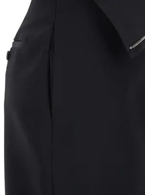 Alexander McQueen Foldover Waist Wool Skirt - Multicolor