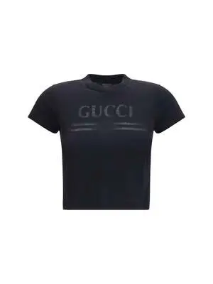 Gucci Cotton Jersey T-shirt With Devoré Detail - Black