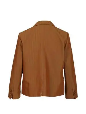 Dries Van Noten Short Striped Wool Twill Blazer