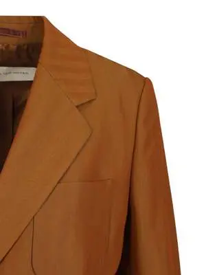 Dries Van Noten Short Striped Wool Twill Blazer - Brown