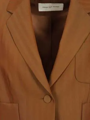 Dries Van Noten Short Striped Wool Twill Blazer - Brown