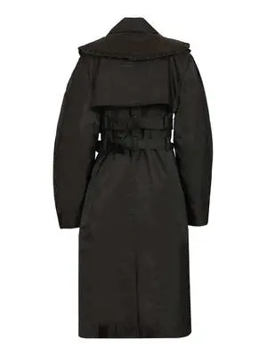 GANNI Duchesse Nylon Trench Coat - Black