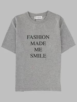 Victoria Beckham T-shirt In Cotone Con Stampa - Gray