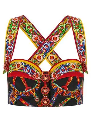 Dolce & Gabbana Carretto Bustier Top - Multicolor